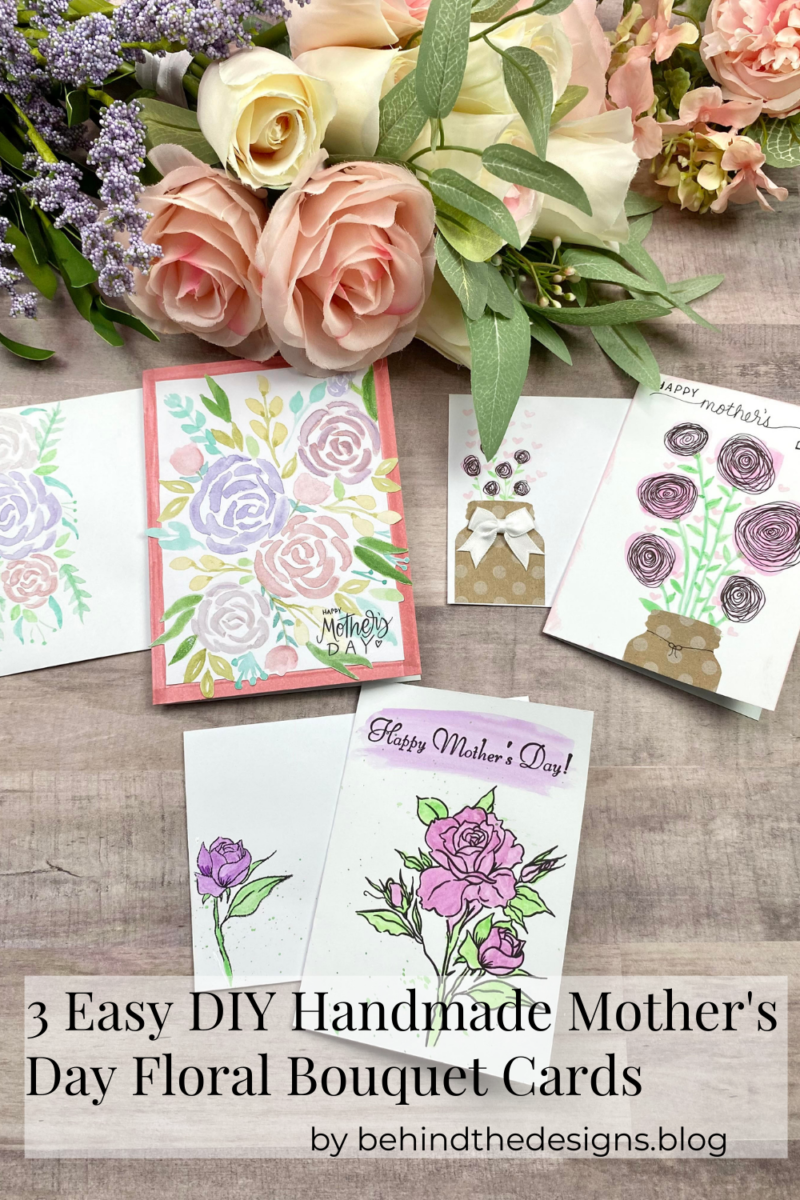 3 Easy DIY Watercolor Bouquet Mother's Day Cards - Behind the Designs